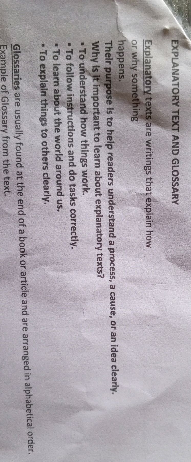 EXPLANATORY TEXT AND GLOSSARY Explanatory | StudyX