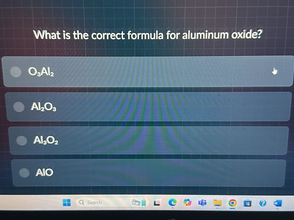 What is the correct formula for aluminum | StudyX