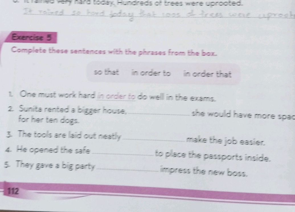 Exercise 5 Complete these sentences with the | StudyX