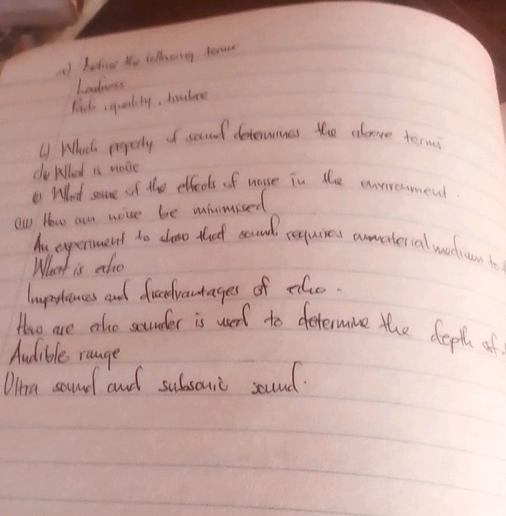 1) Define the following terms Loudness Pitch | StudyX