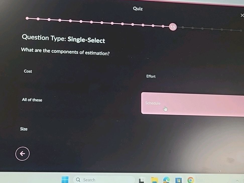 What are the components of estimation? Cost | StudyX