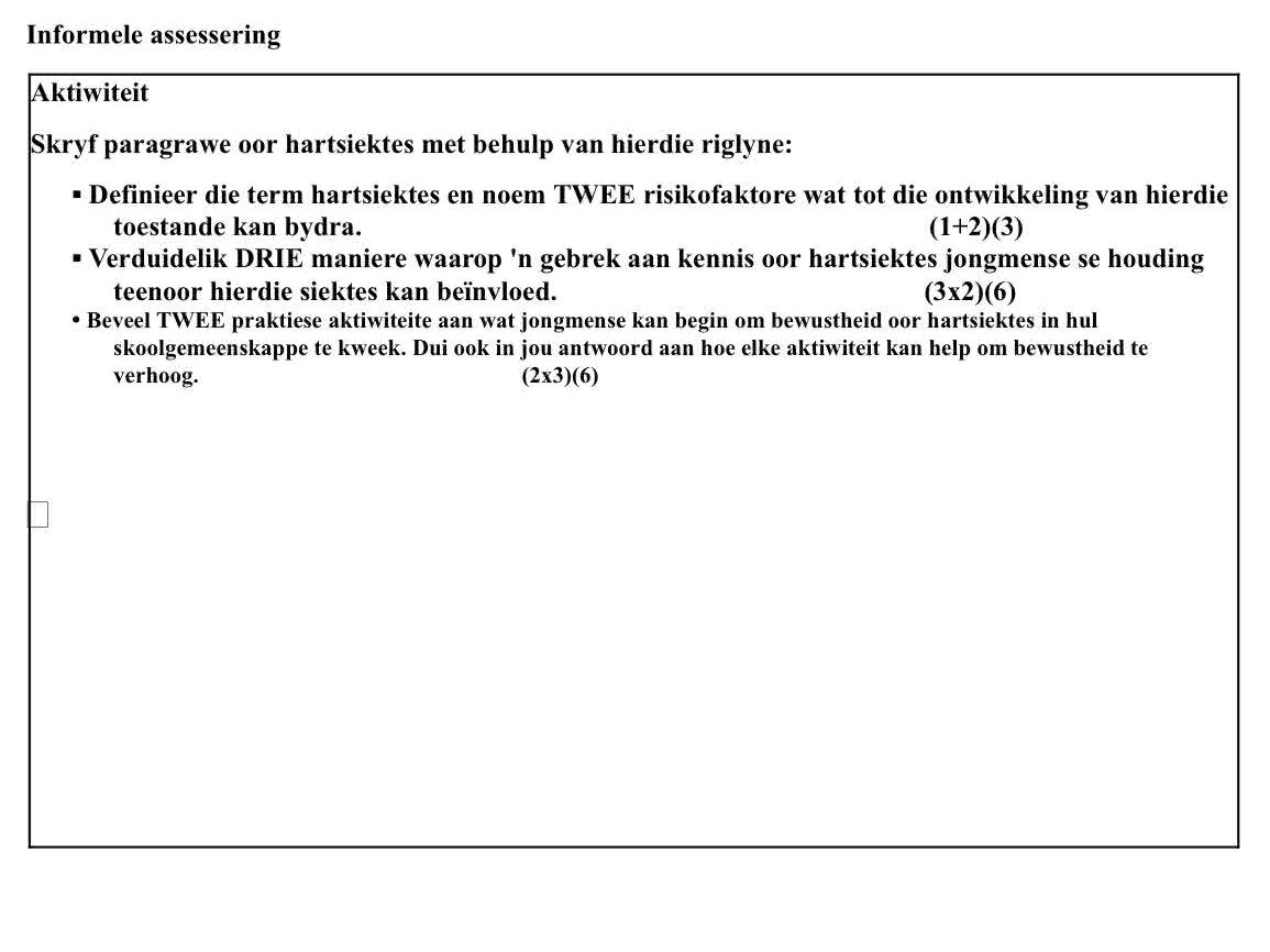 Skryf paragrawe oor hartsiektes met behulp | StudyX