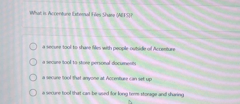 What is Accenture External Files Share | StudyX