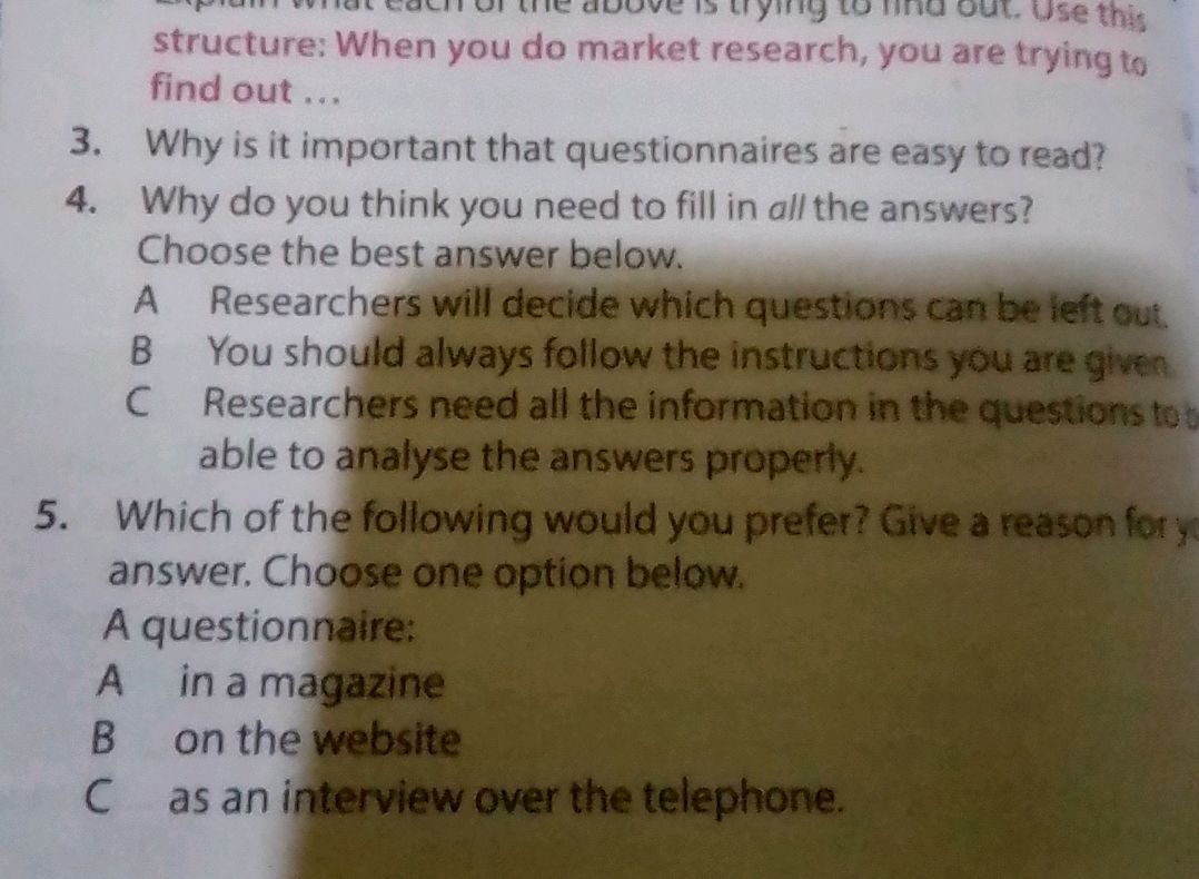 3. Why is it important that questionnaires | StudyX