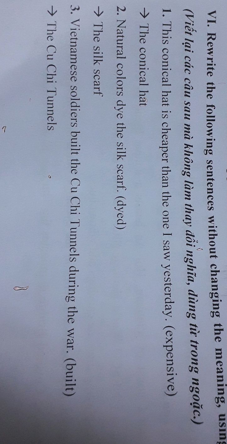 VI. Rewrite the following sentences without | StudyX