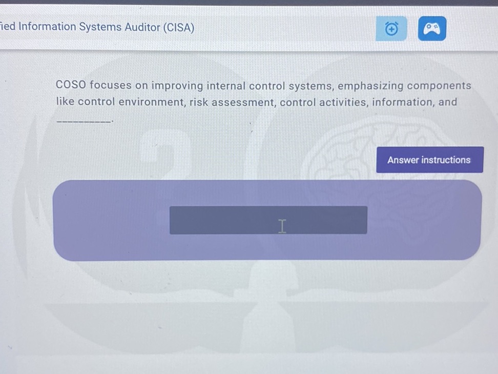COSO focuses on improving internal control | StudyX