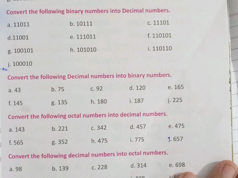 Convert the following binary numbers into | StudyX