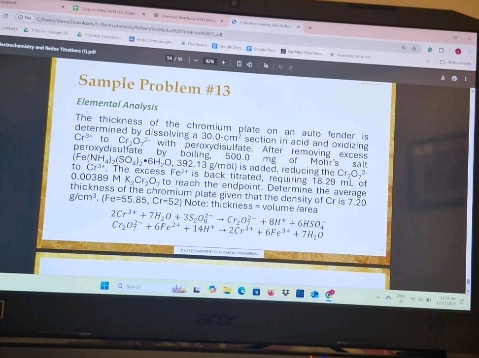 Sample Problem #13 Elemental Analysis The