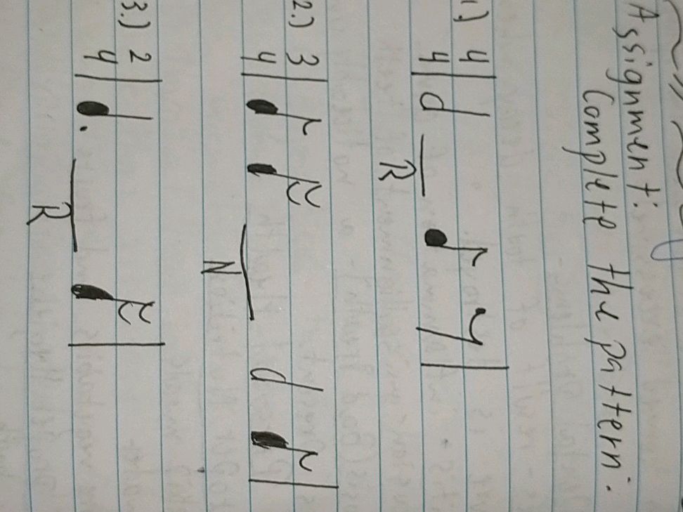 Assignment: Complete the pattern. 1) 4/4 | StudyX