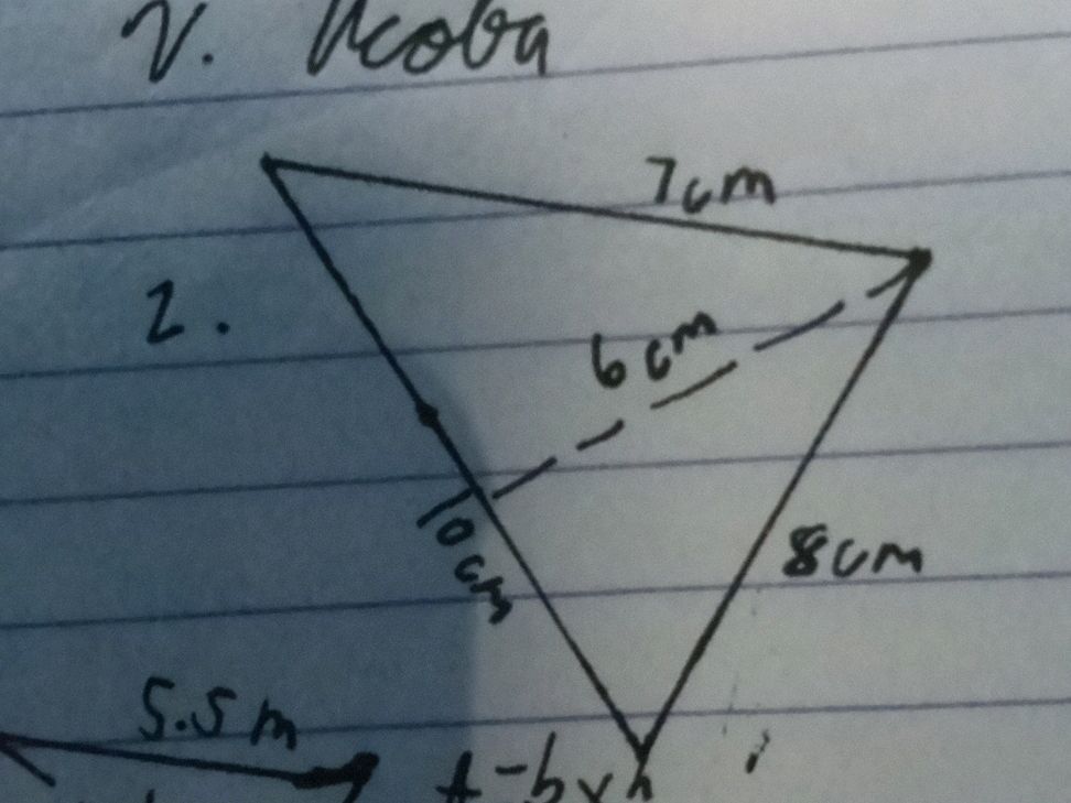 Diagram of a triangle with sides labeled as