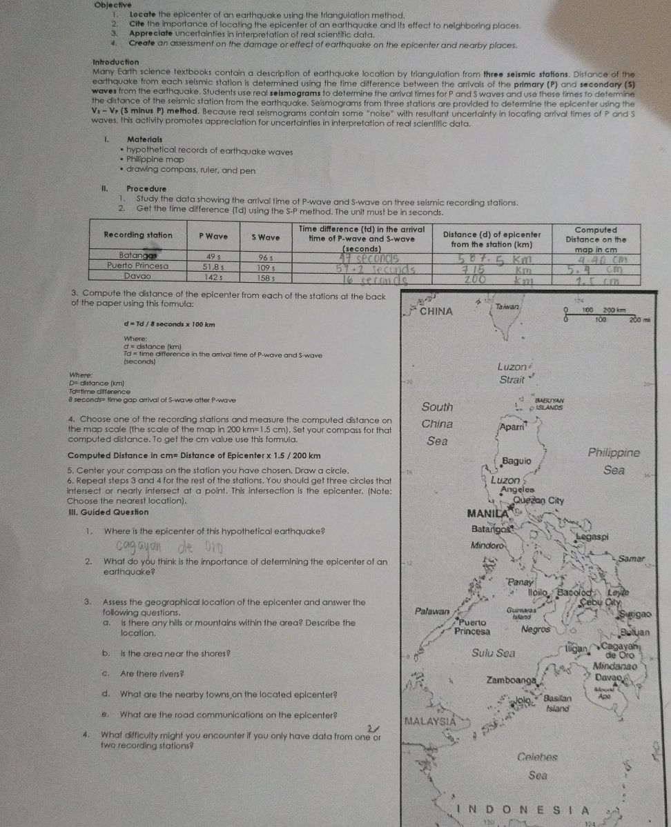 ```markdown | Recording station | P Wave | S | StudyX