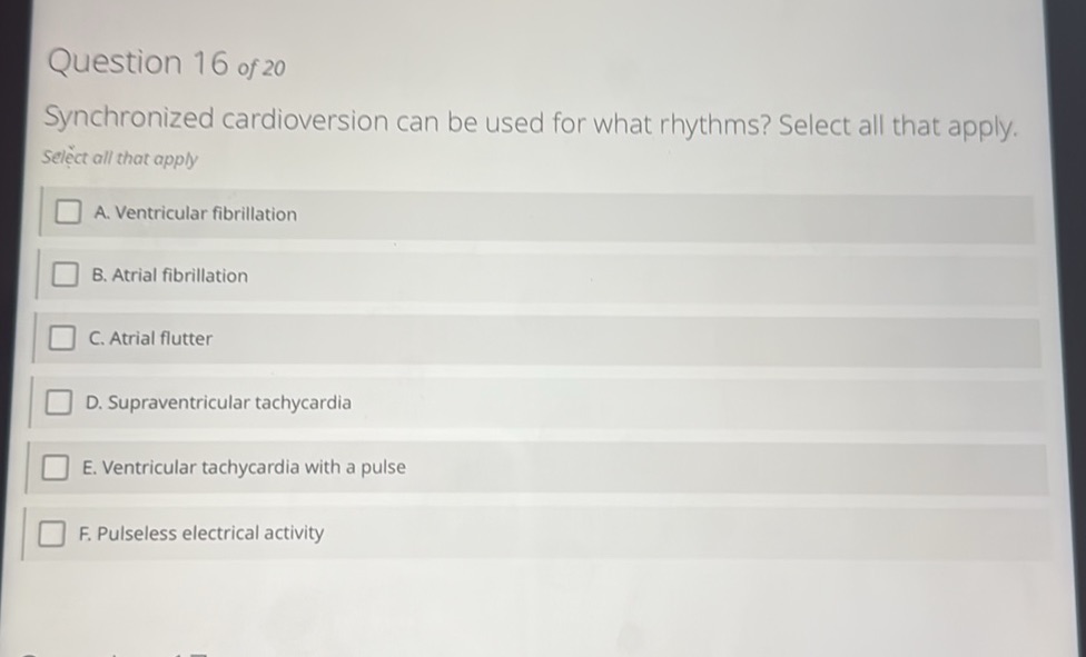 Synchronized cardioversion can be used for | StudyX