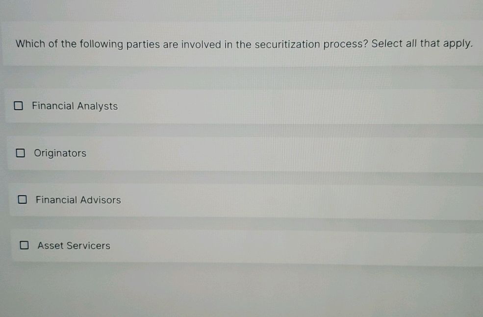 Which of the following parties are involved | StudyX
