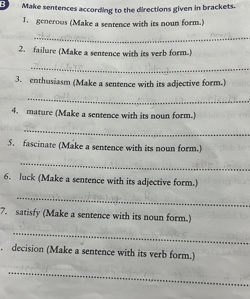 Make sentences according to the directions | StudyX