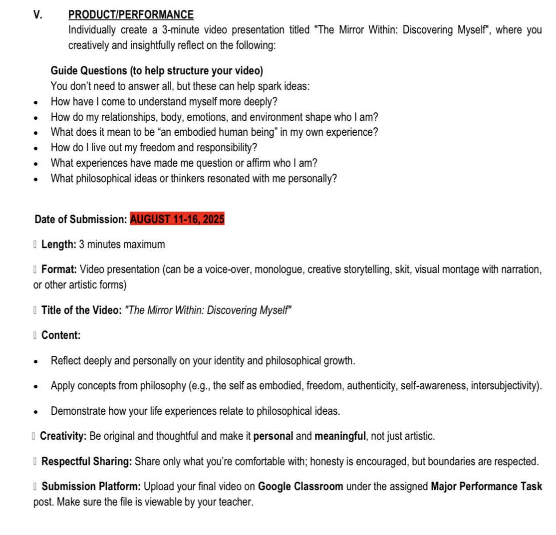 V. PRODUCT/PERFORMANCE Individually create a | StudyX