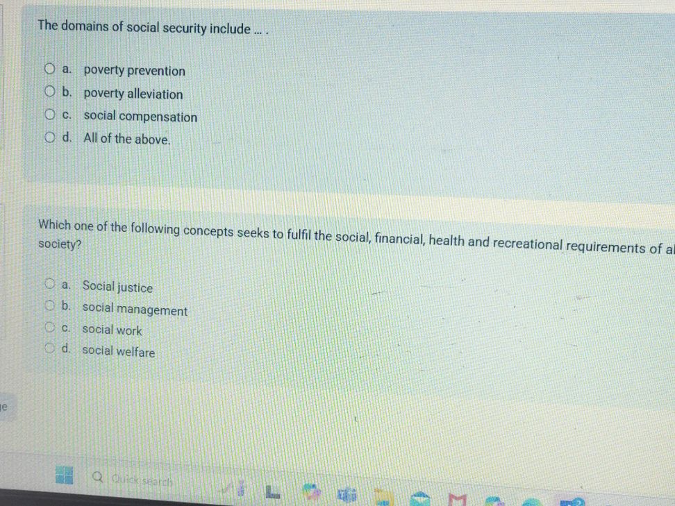 The domains of social security include ...