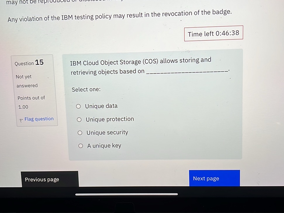IBM Cloud Object Storage (COS) allows | StudyX