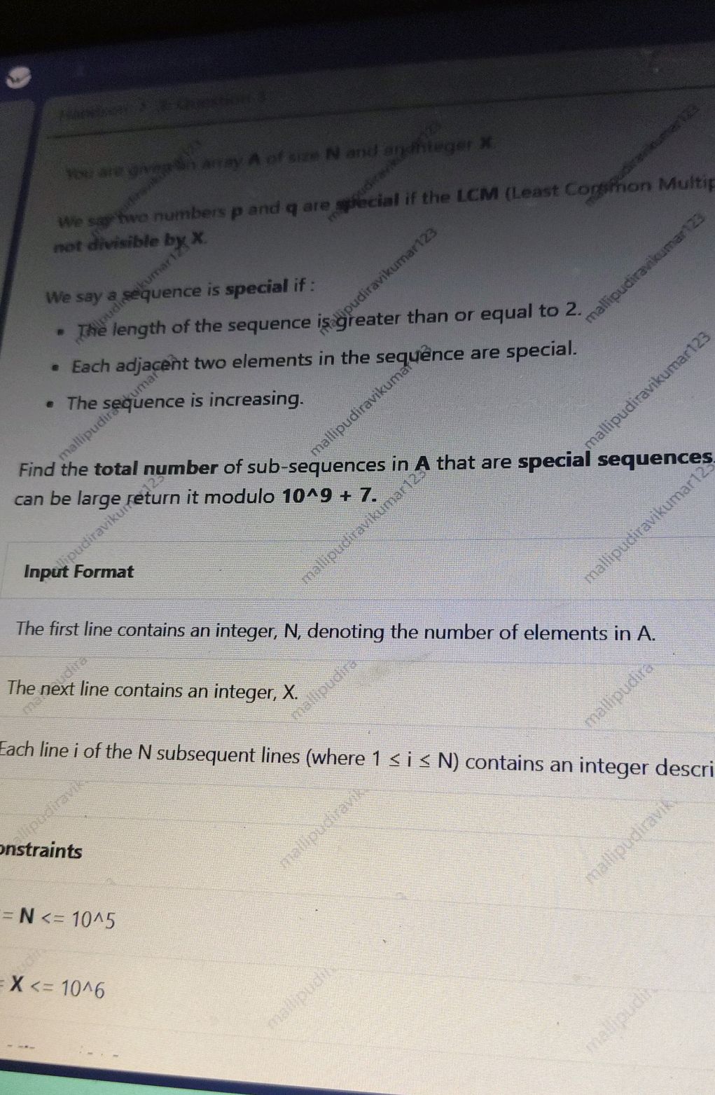 Find the total number of sub-sequences in A | StudyX