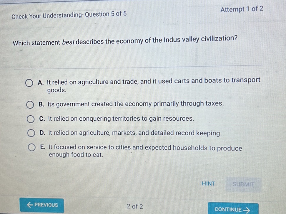 Which statement best describes the economy | StudyX