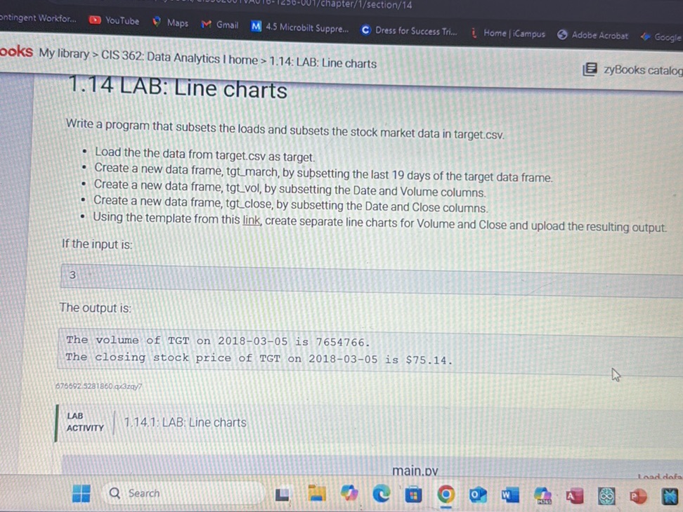 Write a program that subsets the loads and | StudyX