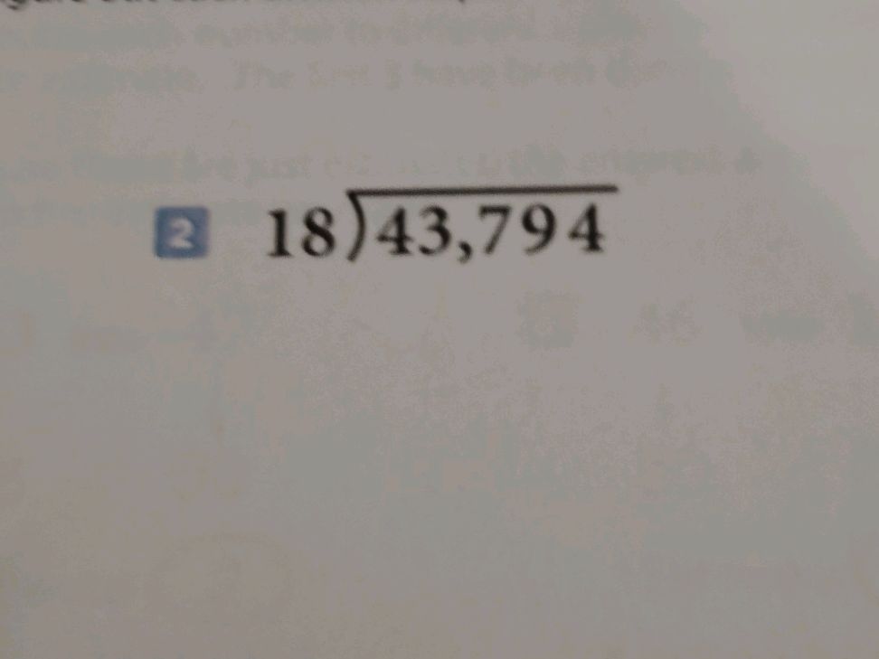 Long Division: 43,794 divided by 18