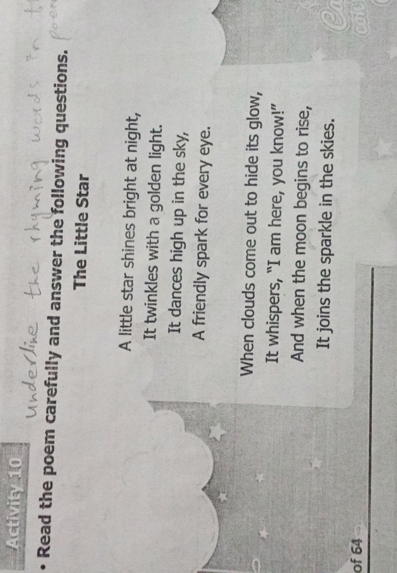 Read the poem carefully and answer the
