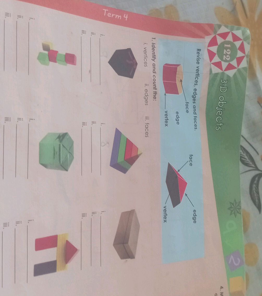 1. Identify and count the: i. vertices ii. | StudyX