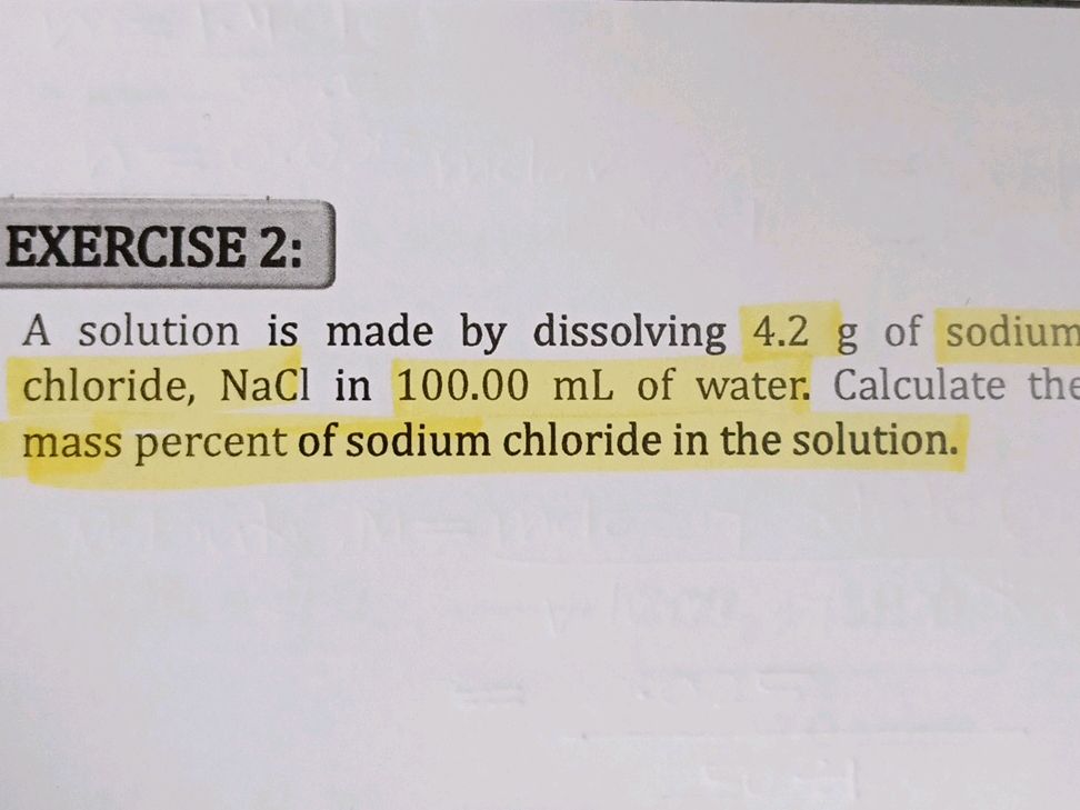 A solution is made by dissolving 4.2 g of