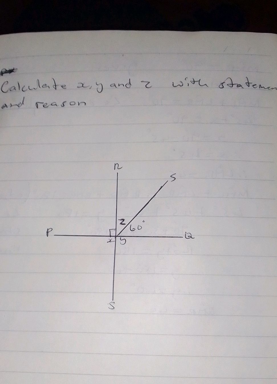 Calculate x, y and z with statement and | StudyX