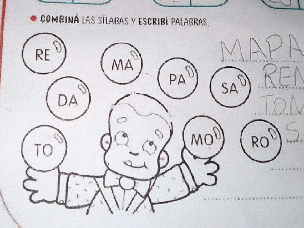 COMBINA LAS SÍLABAS Y ESCRIBI PALABRAS RE | StudyX