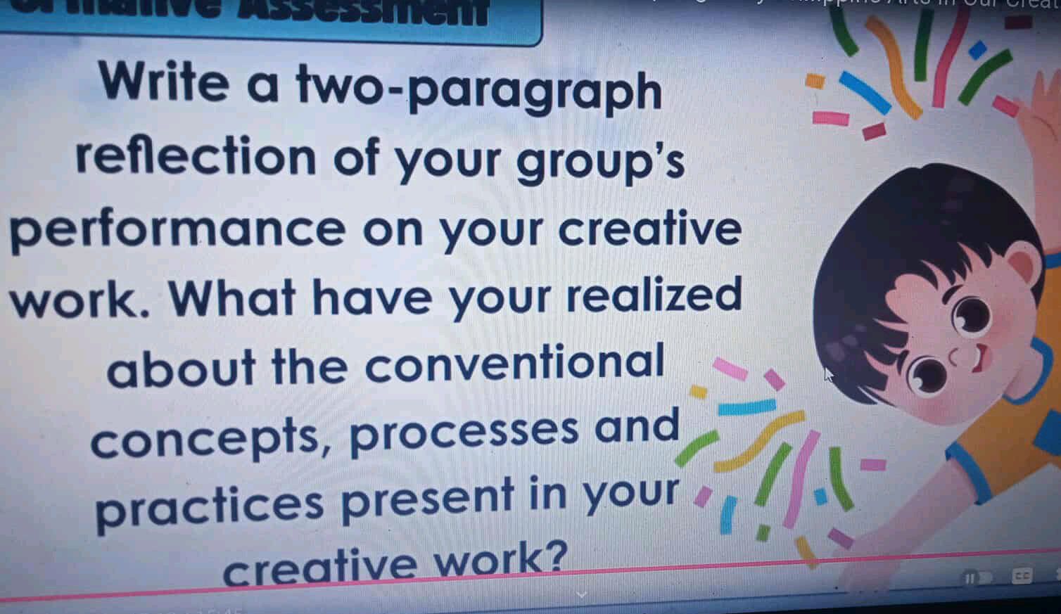 Write a two-paragraph reflection of your
