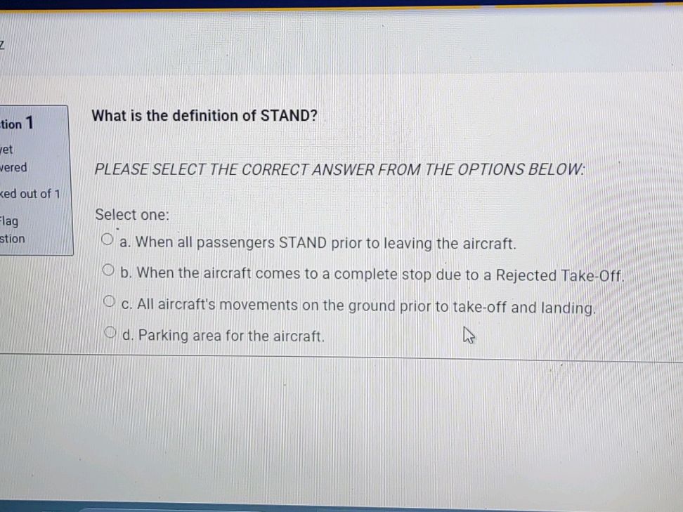 What is the definition of STAND? PLEASE