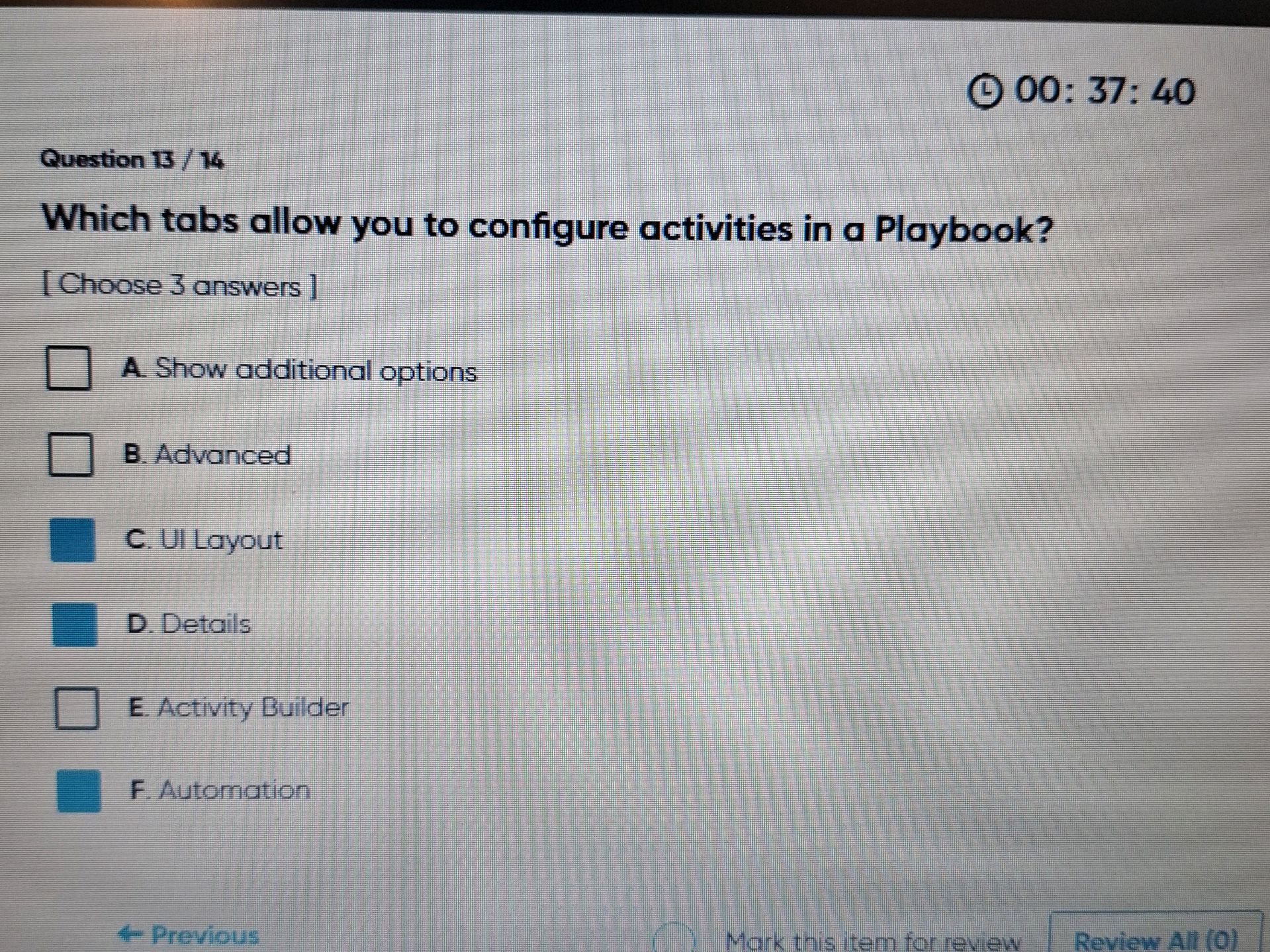 Which tabs allow you to configure activities | StudyX