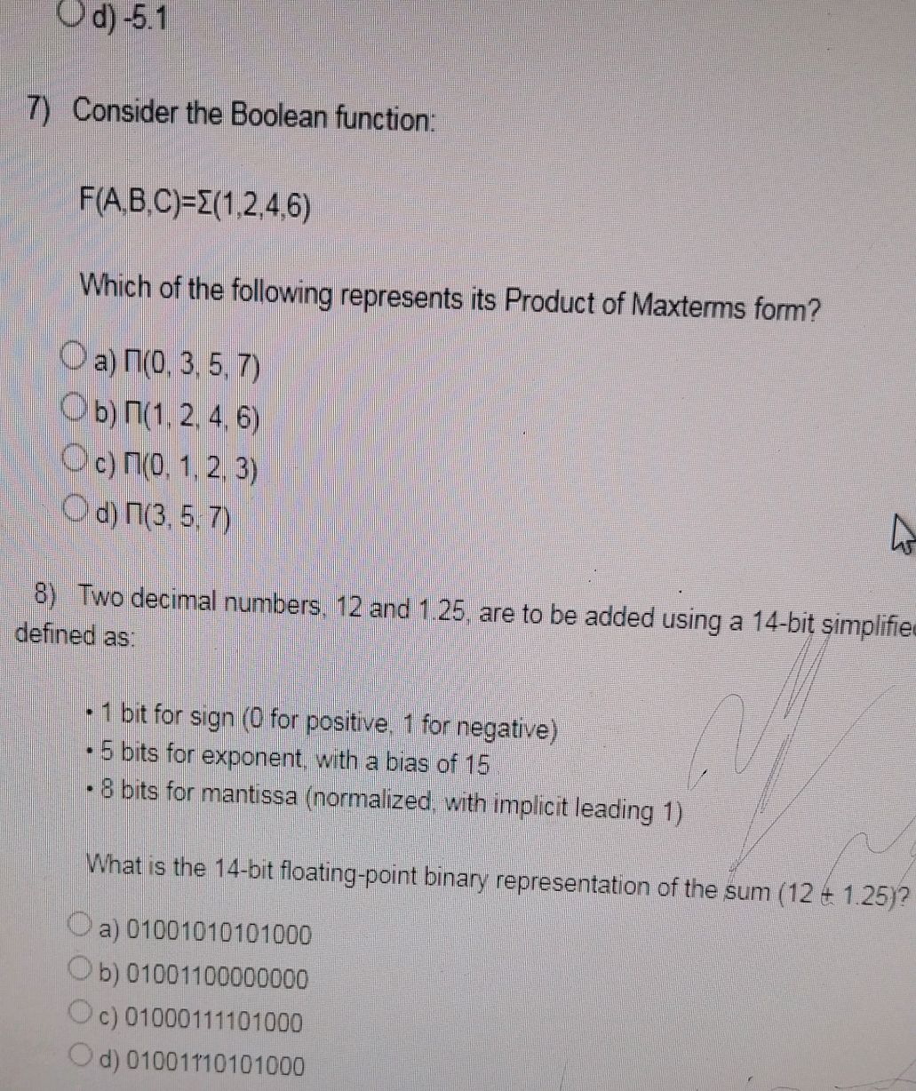 7) Consider the Boolean function: | StudyX