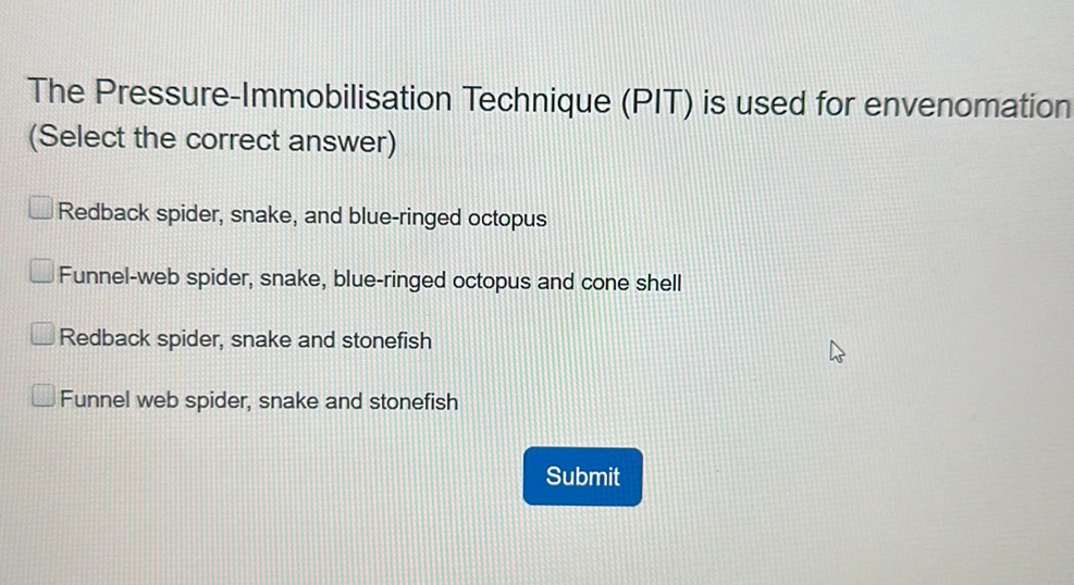 The Pressure-Immobilisation Technique (PIT)