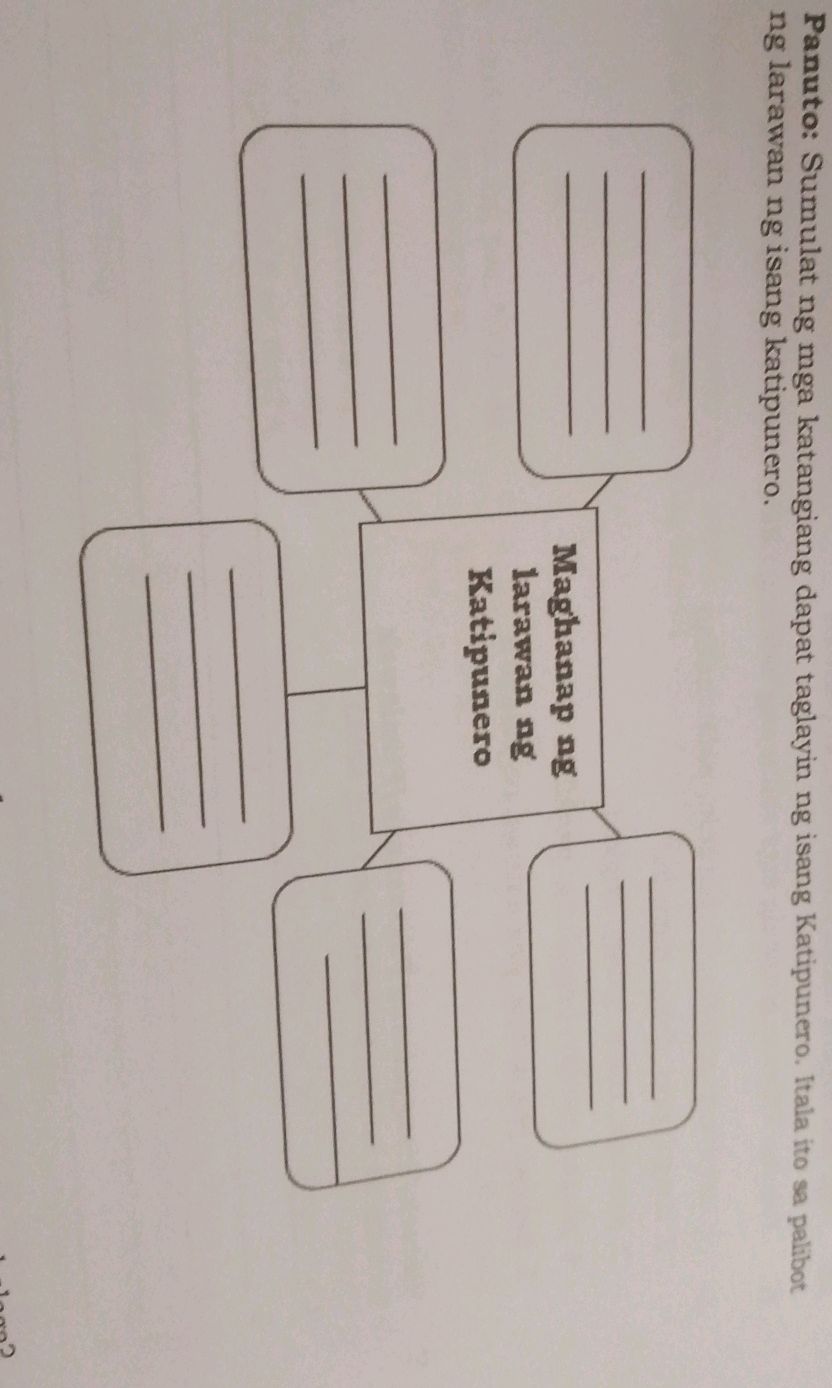 Panuto: Sumulat ng mga katangiang dapat | StudyX