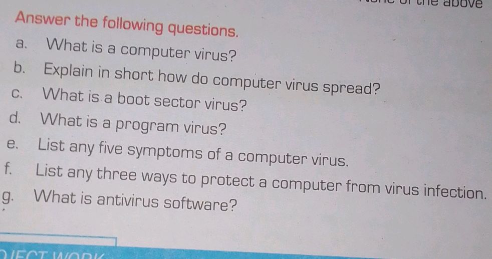 a. What is a computer virus? b. Explain in | StudyX