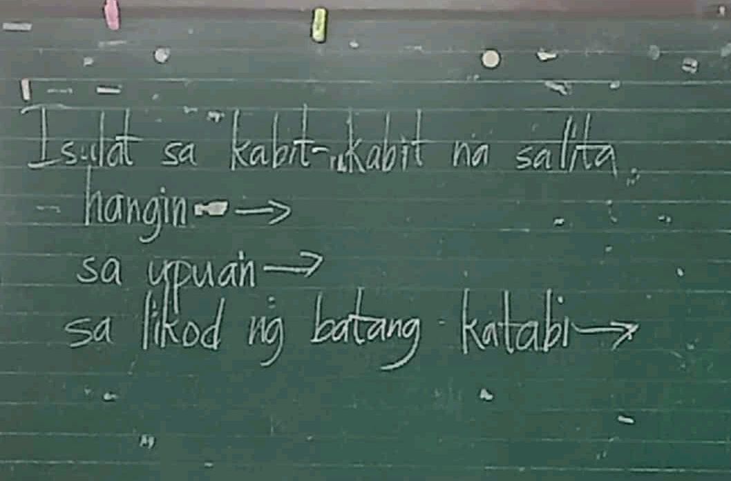 Isulat sa kabit-kabit na salita. hangin ->