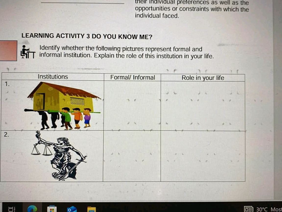 LEARNING ACTIVITY 3 DO YOU KNOW ME? | StudyX