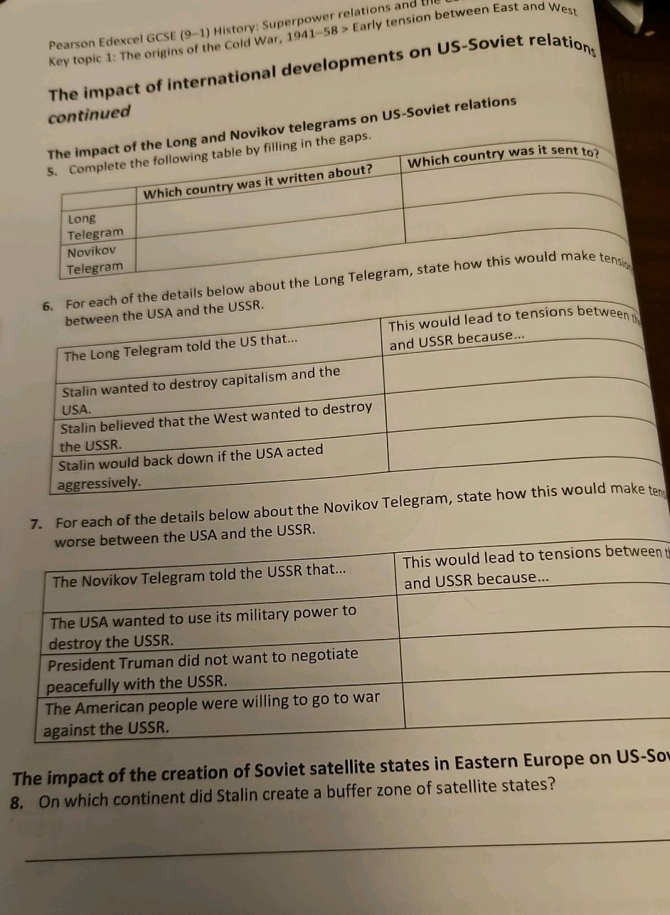 Complete the following table by filling in