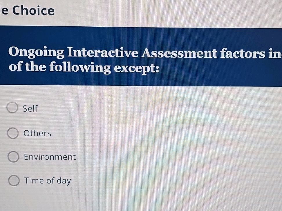 Ongoing Interactive Assessment factors in of | StudyX