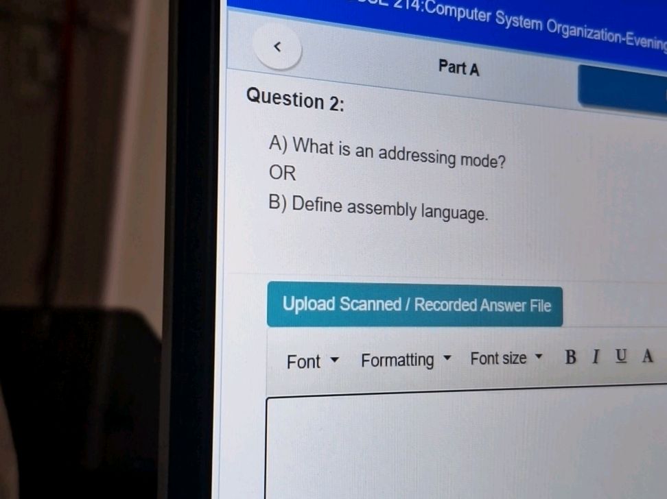 Question 2: A) What is an addressing mode? | StudyX