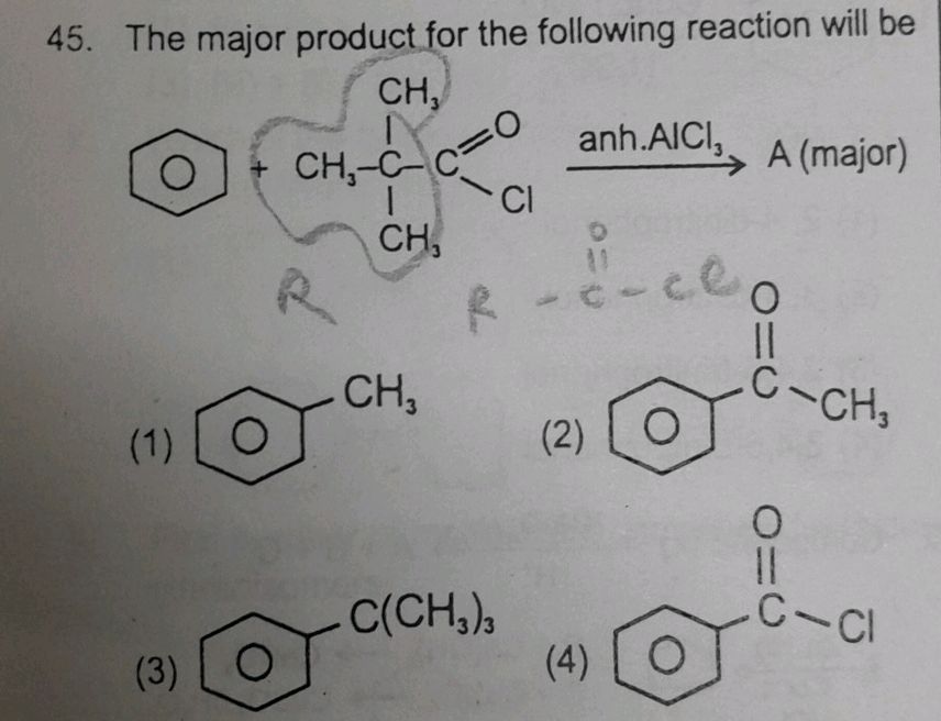 The major product for the following reaction