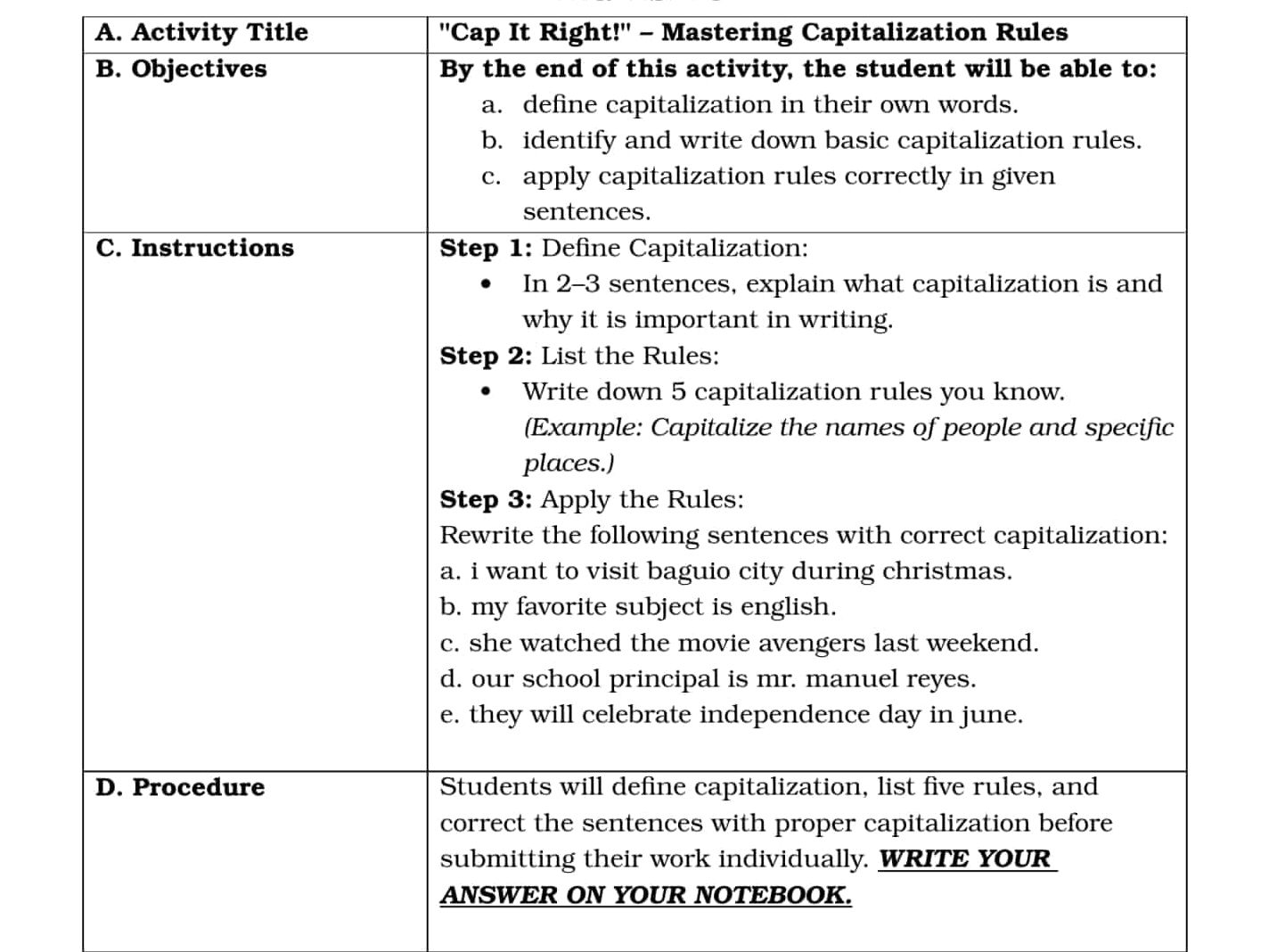 Step 1: Define Capitalization: In 2-3 | StudyX