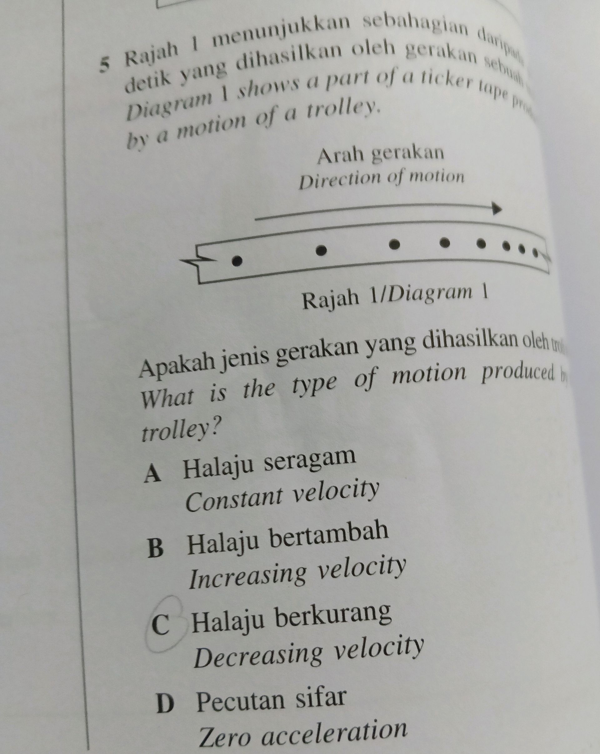 Rajah 1/Diagram 1 Apakah jenis gerakan yang | StudyX