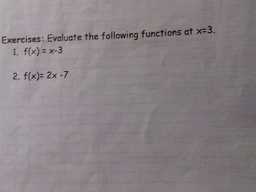 Exercises: Evaluate the following functions | StudyX