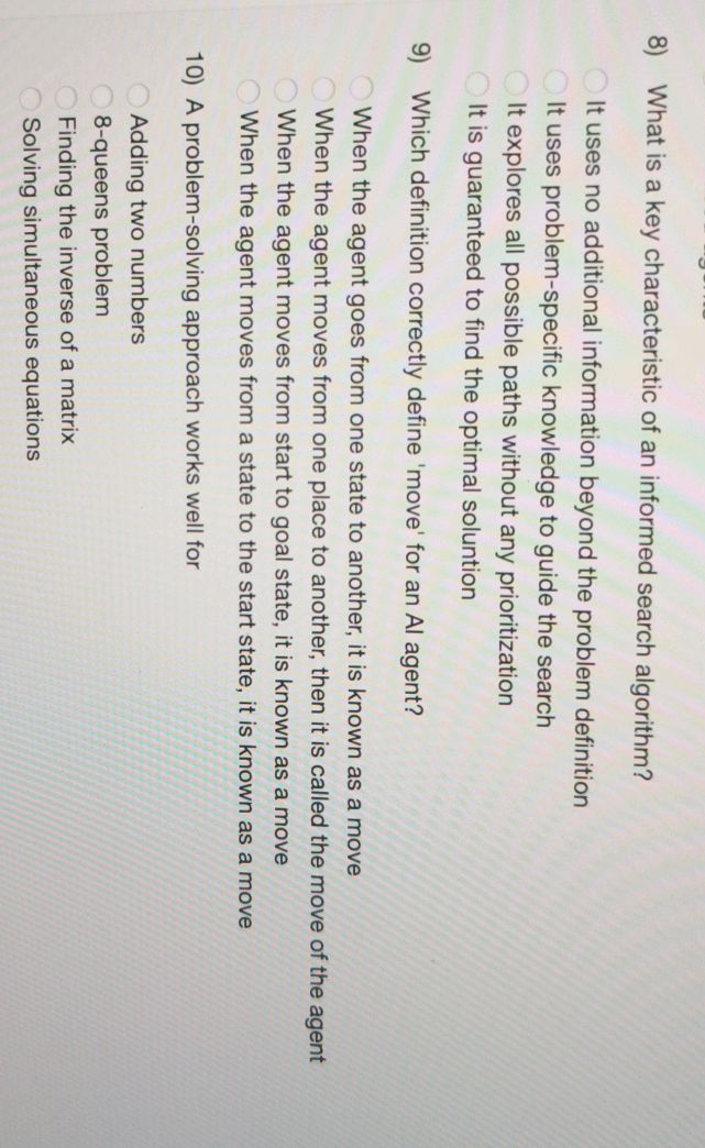 8) What is a key characteristic of an | StudyX