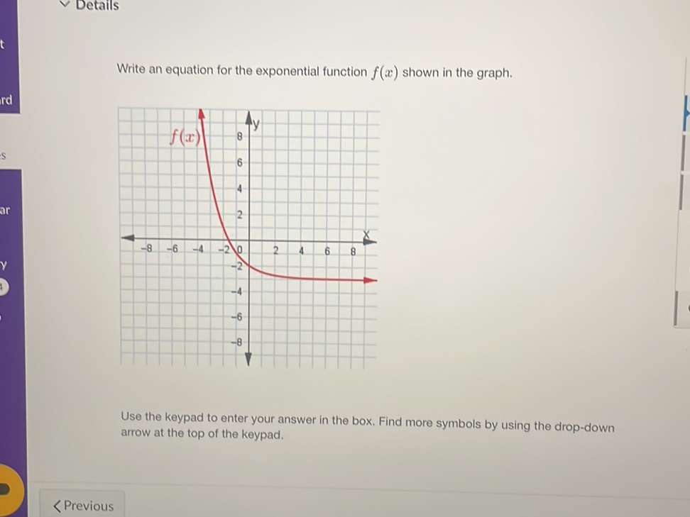 Write an equation for the exponential | StudyX
