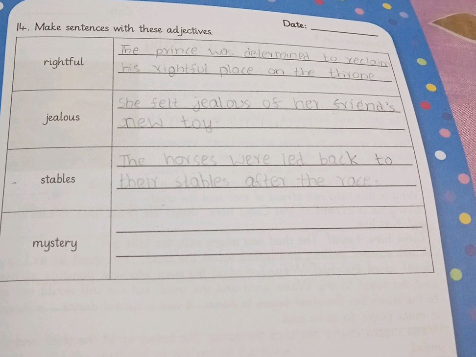 14. Make sentences with these adjectives. | | StudyX