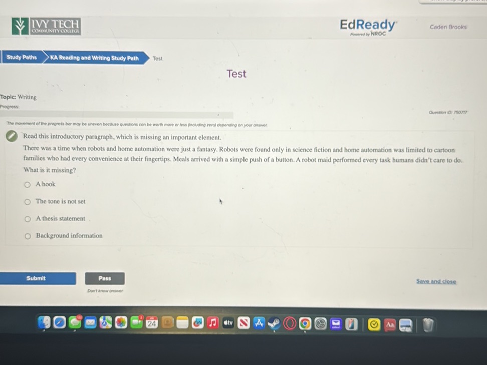 Read this introductory paragraph, which is | StudyX